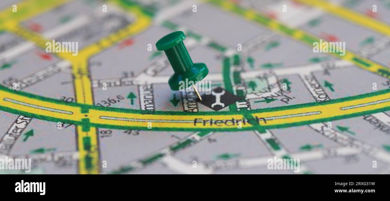 a road map with a pin Stock Photo - Alamy