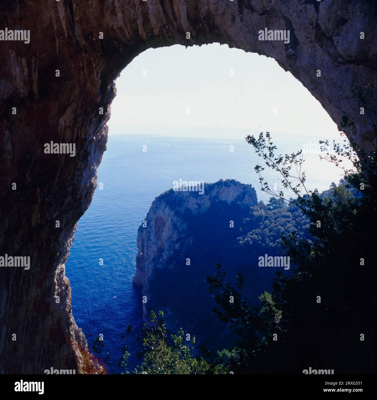 View through the arco naturale (natural arch) on the east coast. I ...