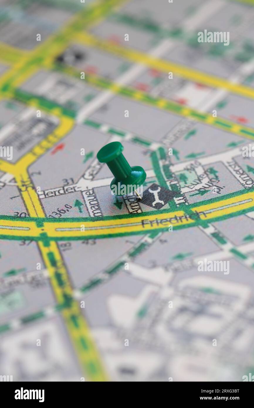 a road map with a pin Stock Photo - Alamy