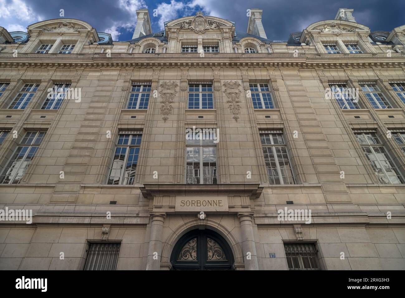 Exterior facade of the Sorbonne, the most important French university ...