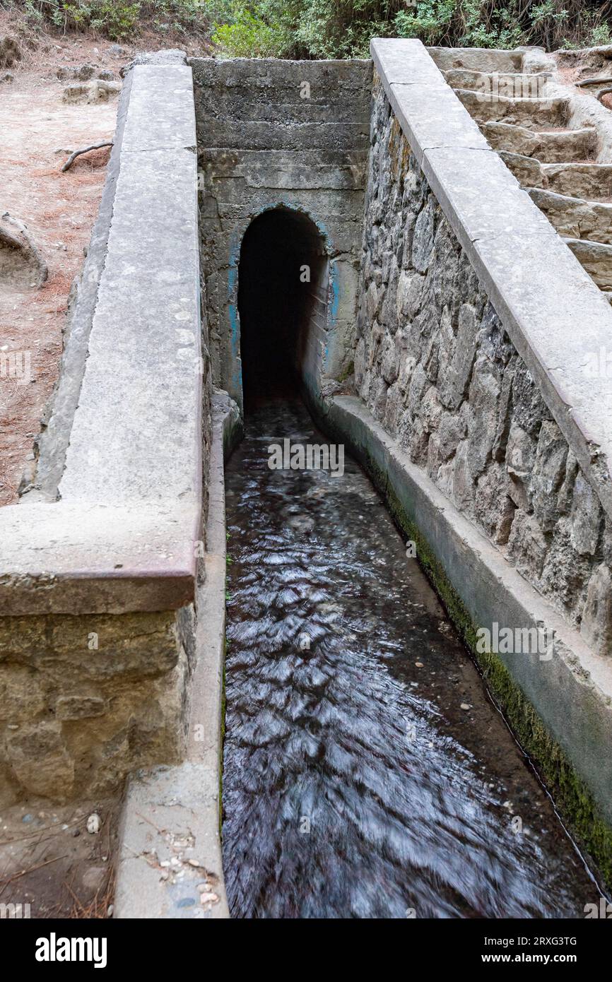 Walk-in tunnel, entrance, Epta Piges - The Seven Springs, Rhodes ...