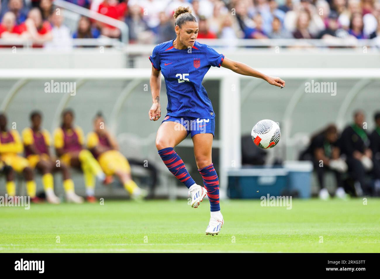 September 24, 2023: United States forward Trinity Rodman (25) controls ...
