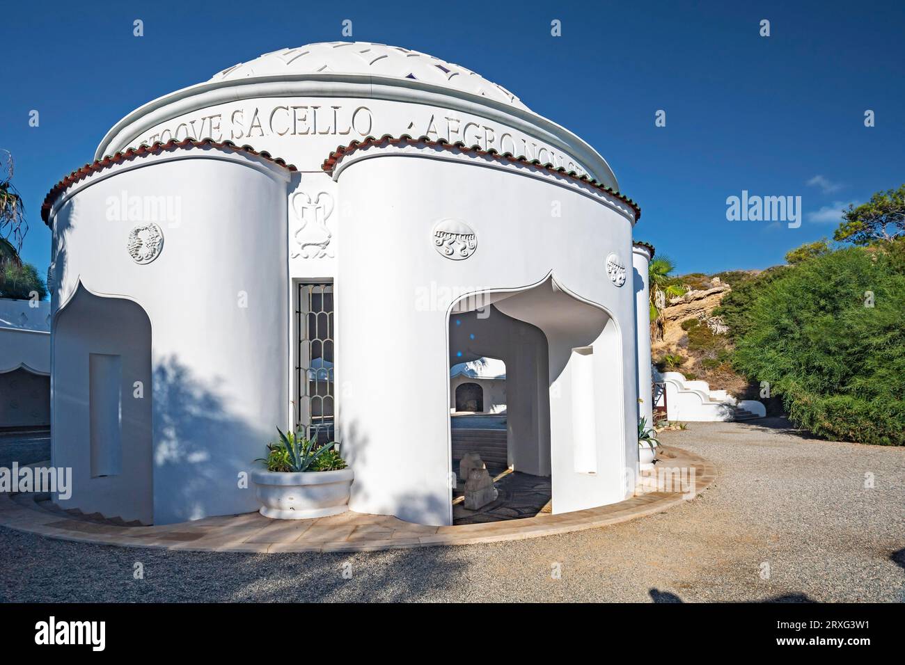 Dome of the former water springs, thermal bath in Kallithea, Rhodes ...