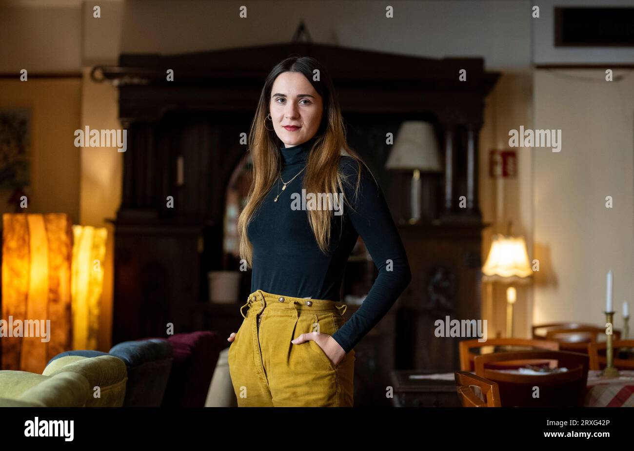 Berlin, Germany. 25th Sep, 2023. Director Tamara Denic stands in a café ...