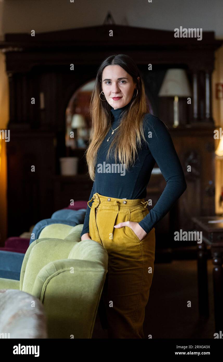 Berlin, Germany. 25th Sep, 2023. Director Tamara Denic stands in a café ...