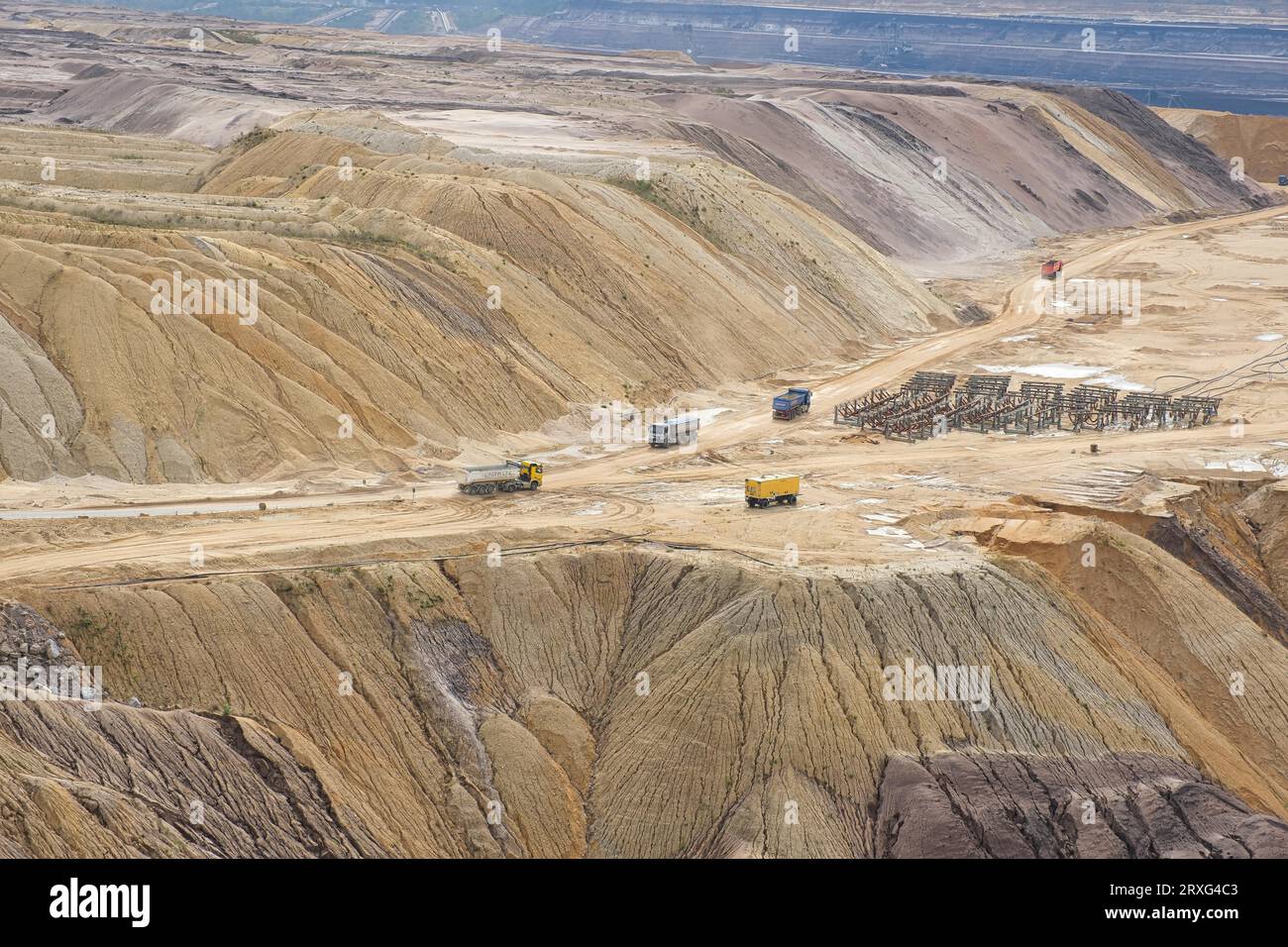 Garzweiler opencast lignite mine, truck, Rhenish lignite mining area ...