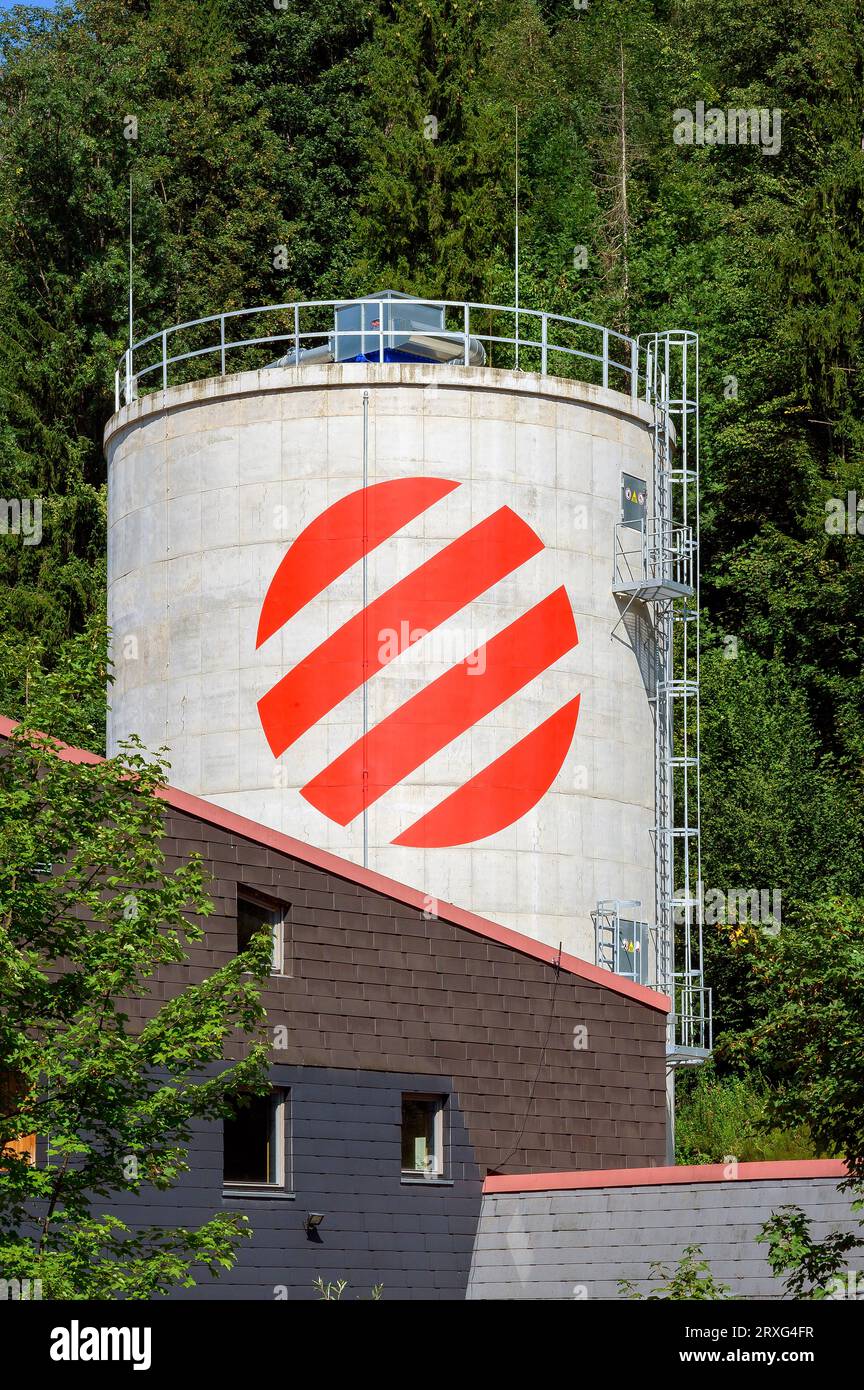 Silo with railing and external ladder, Allgaeu, Bavaria, Germany Stock ...