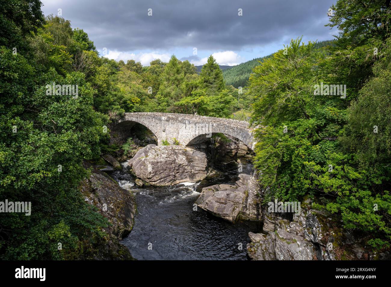 Thomas Telford Bridge, completed in 1813, crosses the River Moriston ...