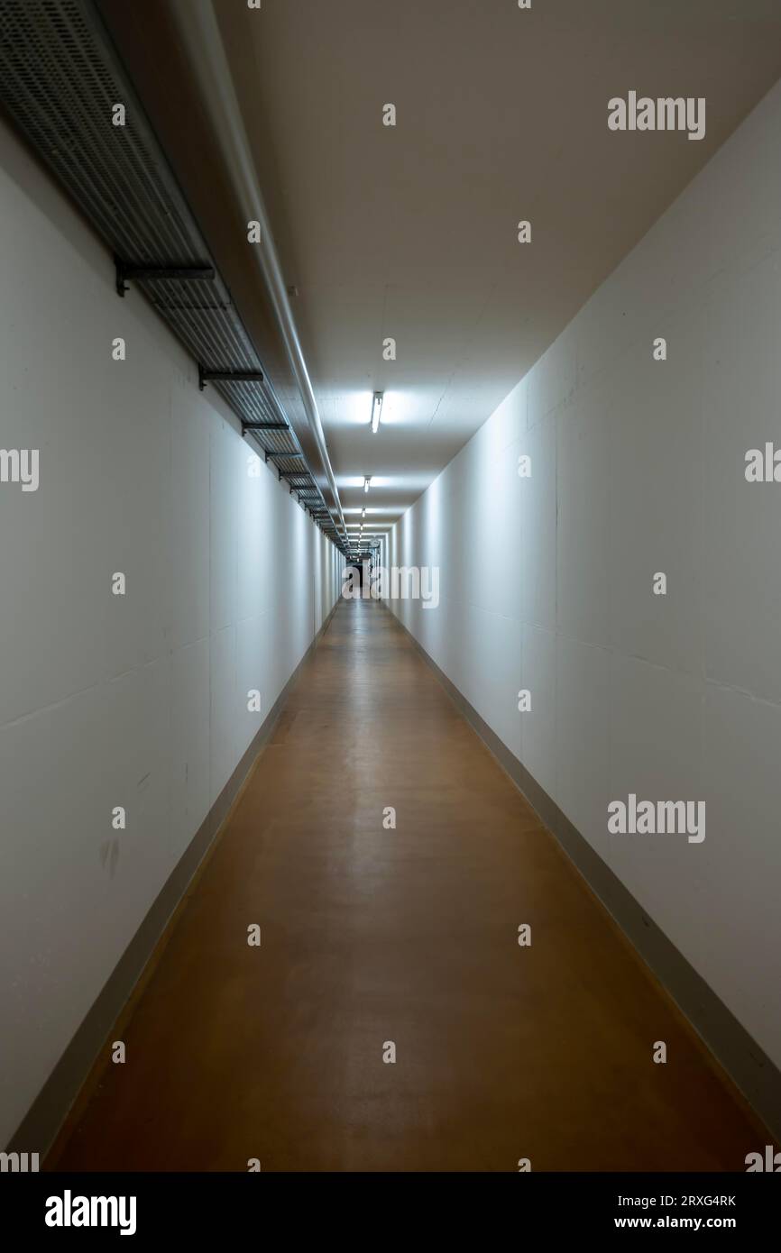 Illuminated Infinity Corridor in Switzerland Stock Photo - Alamy