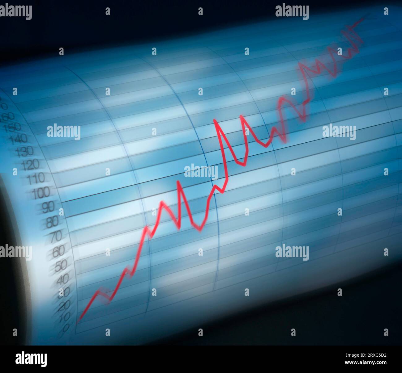 Rising curve on a chart for self-labelling, zoom effects, digital Stock ...