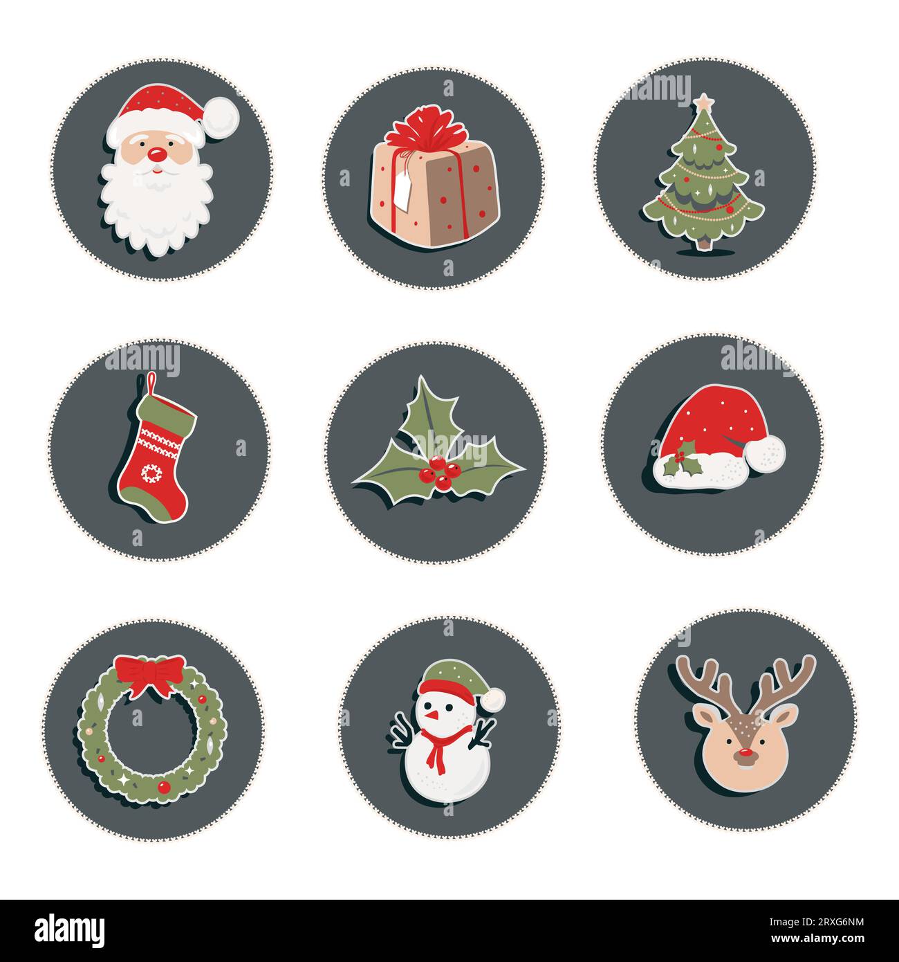 Santa claus christmas sticker hi-res stock photography and images - Alamy