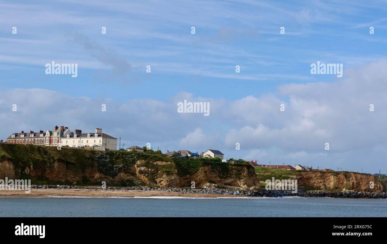 Seaham, County Durham, UK - 25 September 2023 : Clifftop houses and the ...