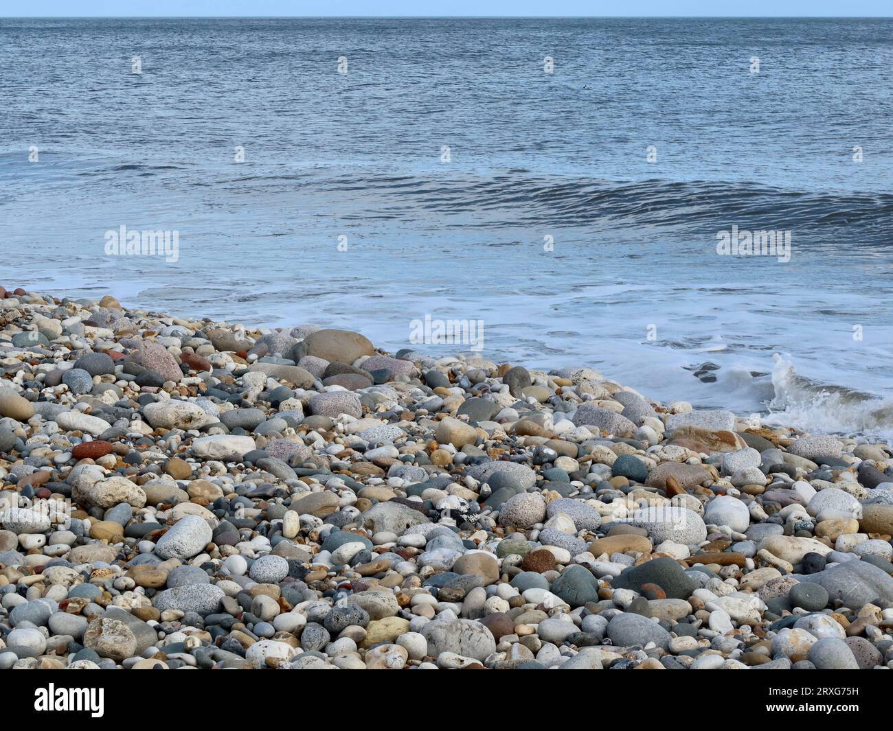 Seaham, County Durham, UK - 25 September 2023 : Glass beach covered by ...