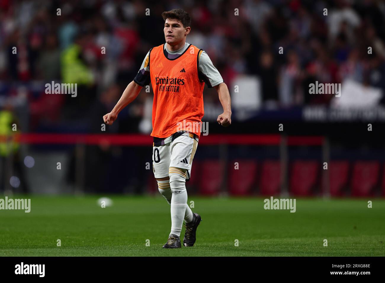 Fran Garcia of Real Madrid Cf during warm up before the La Liga match ...