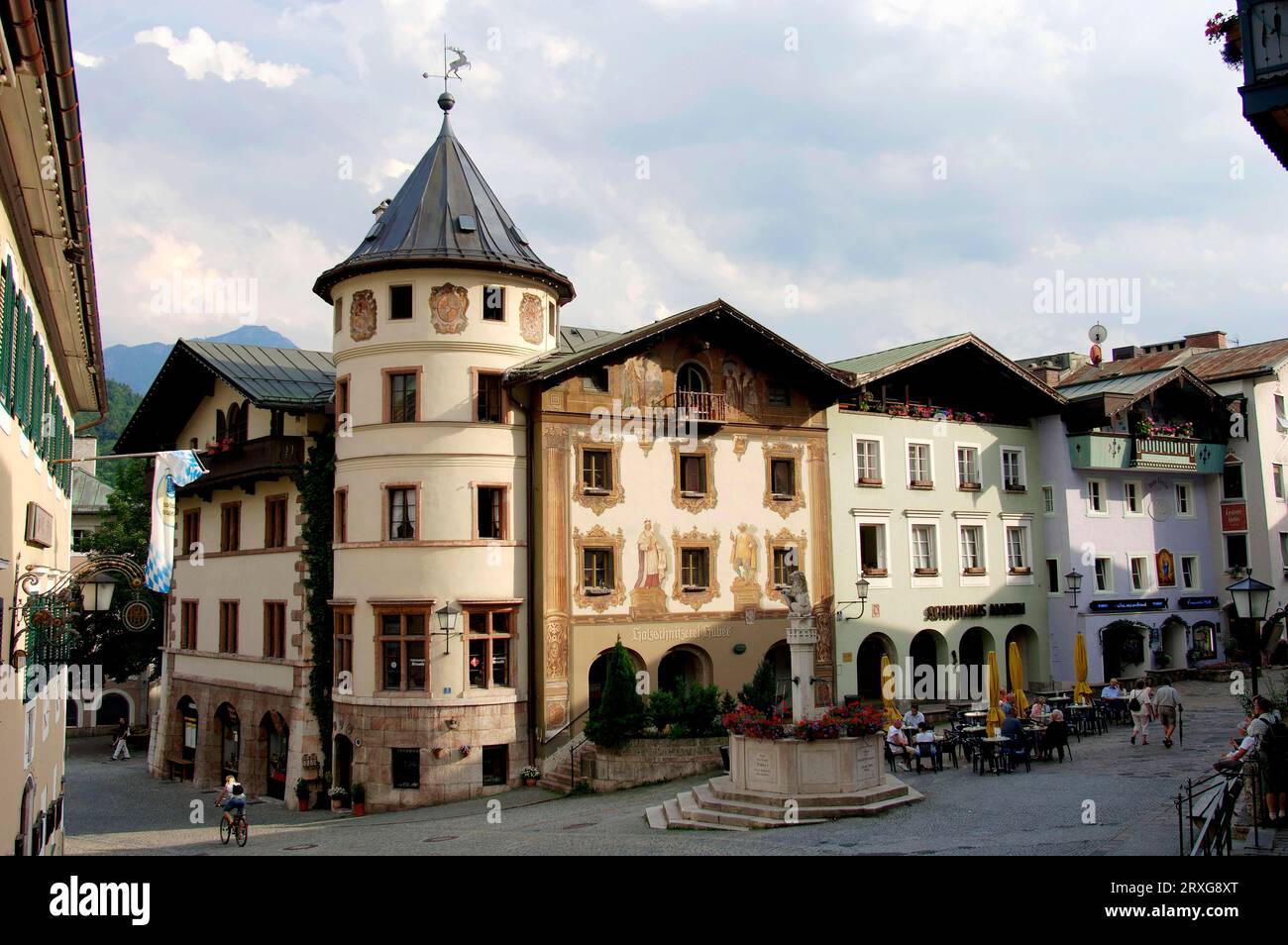 Huber wood carving workshop and pavement cafe, Berchtesgaden, Bavaria ...