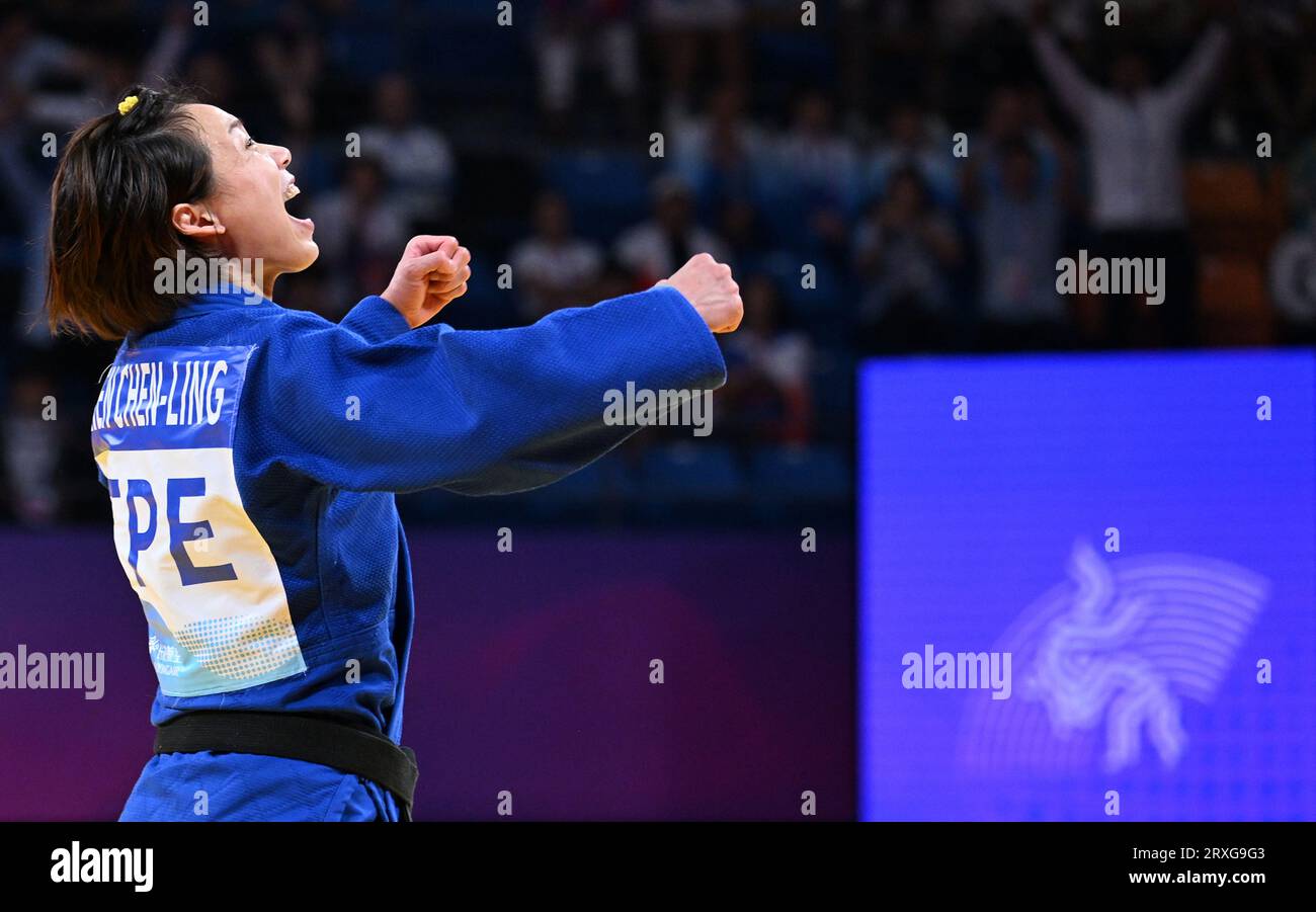 Hangzhou, China's Zhejiang Province. 25th Sep, 2023. Lien Chen-Ling of ...