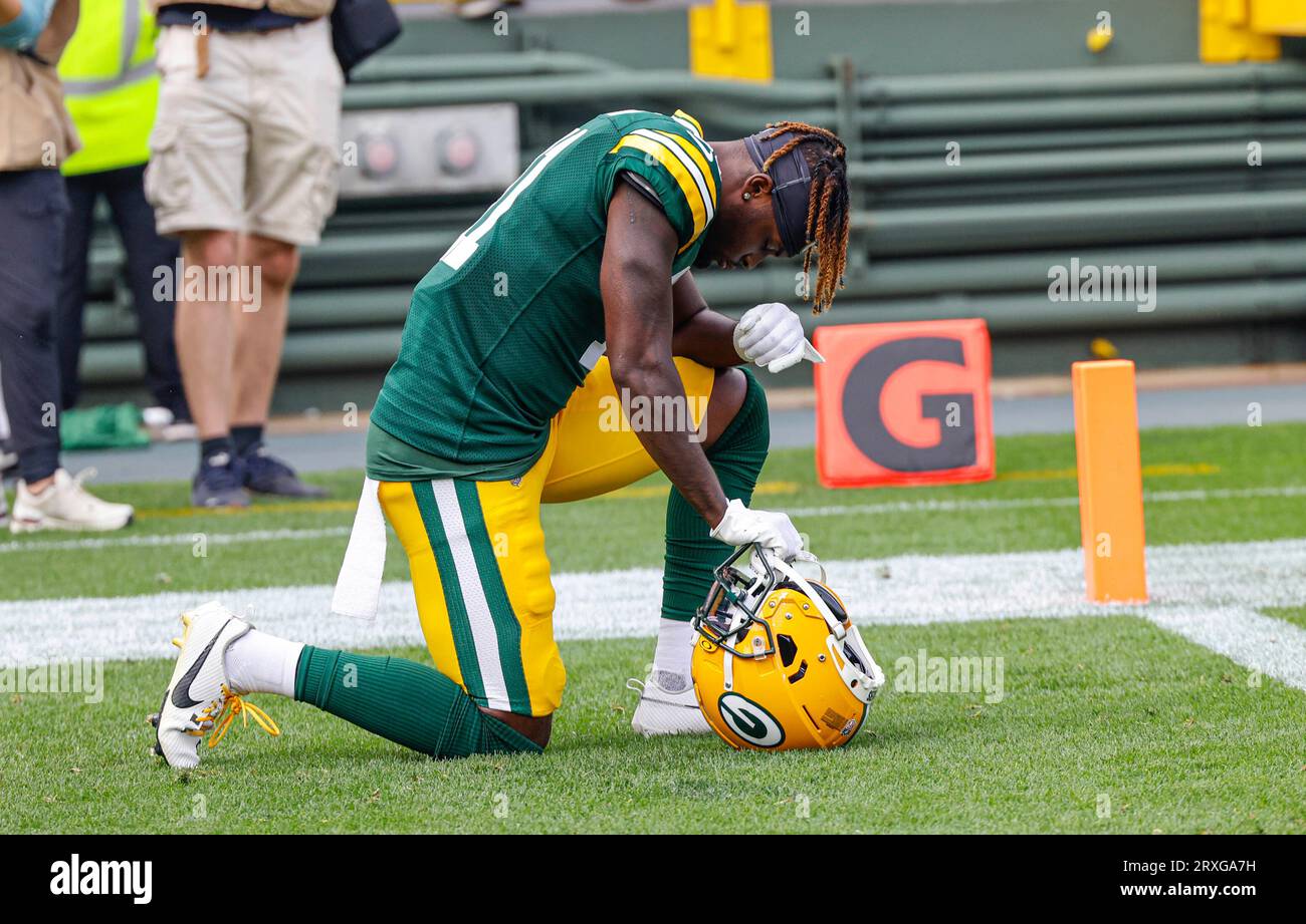 Green Bay Packers wide receiver Jayden Reed (11) before the first half ...