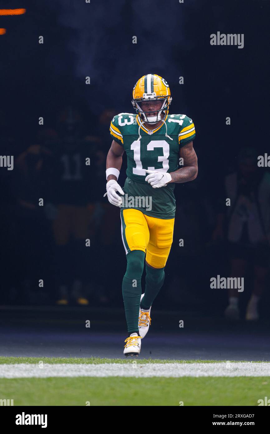 Green Bay Packers wide receiver Dontayvion Wicks (13) during ...
