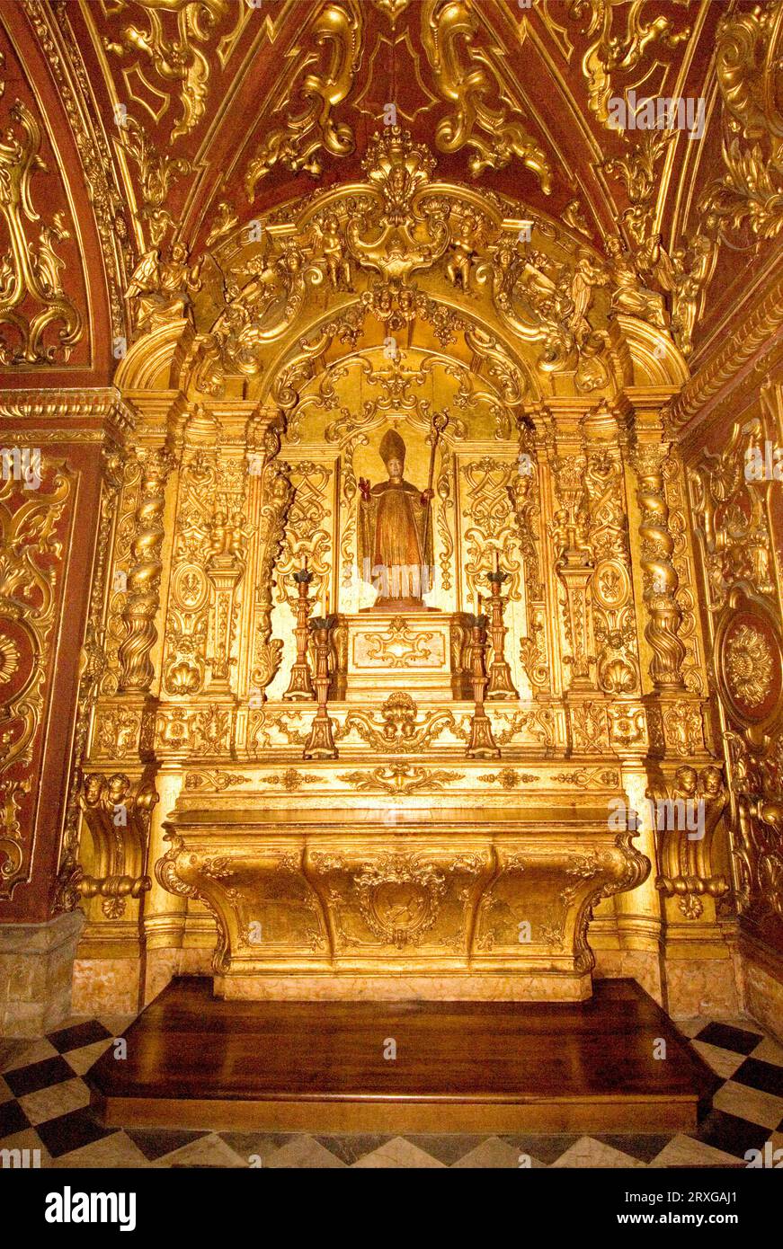 Altar in Sao Bento Monastery Church, Rio de Janeiro, Brazil Stock Photo ...