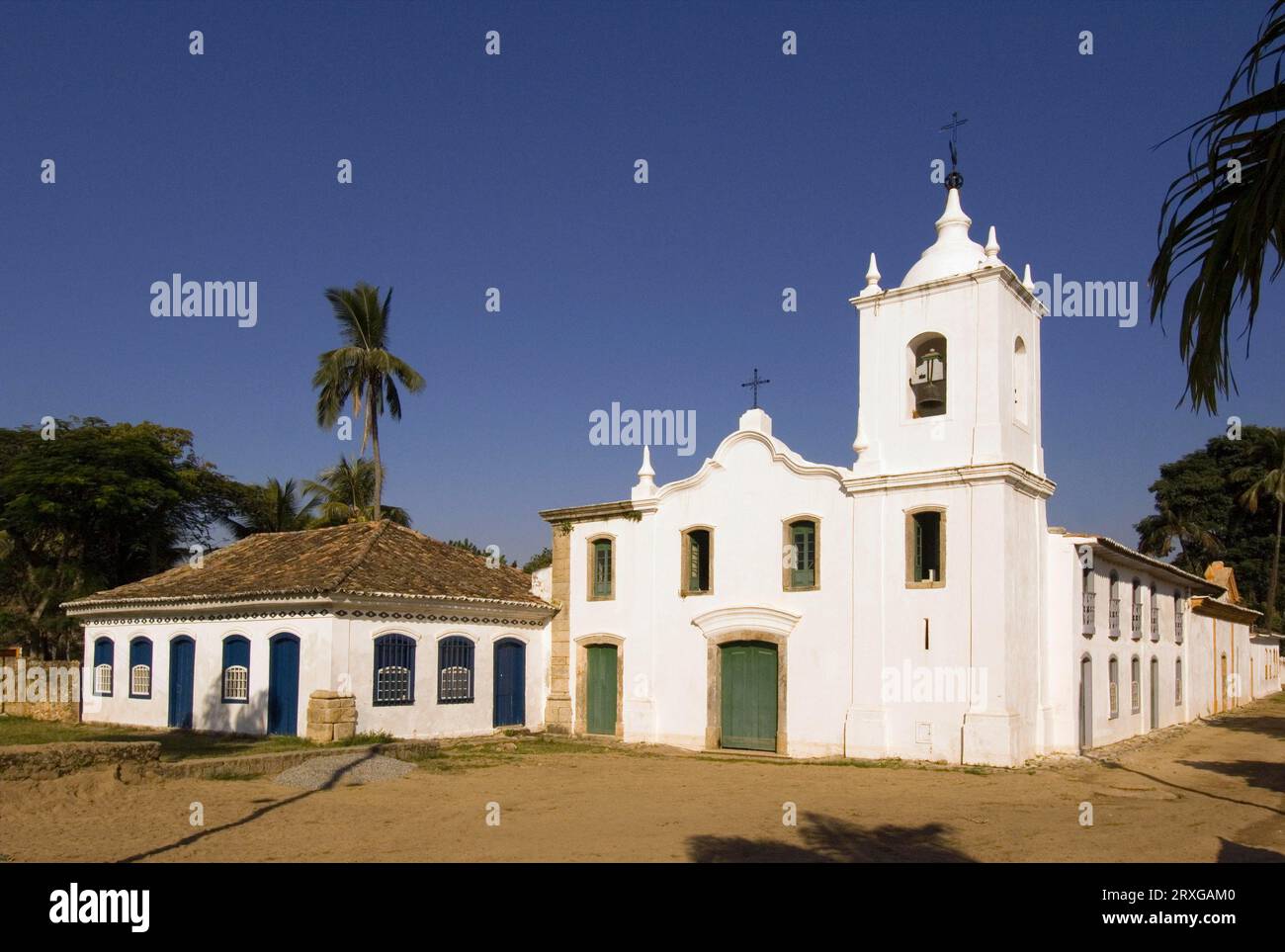 Church of Nossa Senhora das Dores, Paraty, Rio de Janairo, Brazil Stock ...