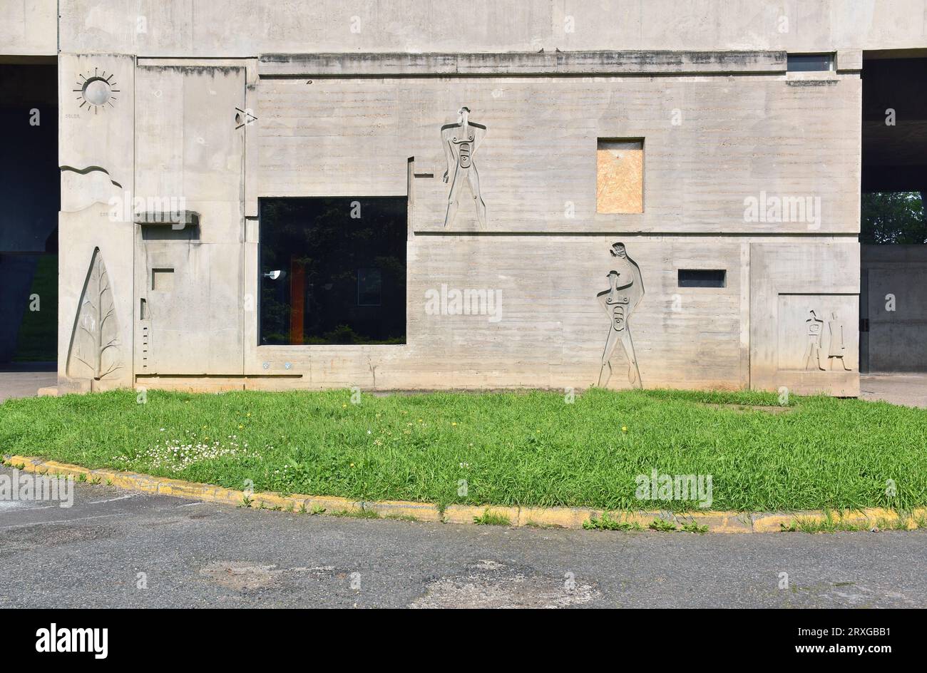 Concrete panels of the Unité d’Habitation in Firminy, France ...