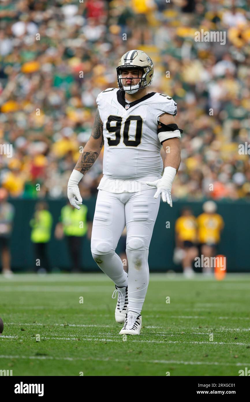 New Orleans Saints defensive tackle Bryan Bresee (90) plays defense ...