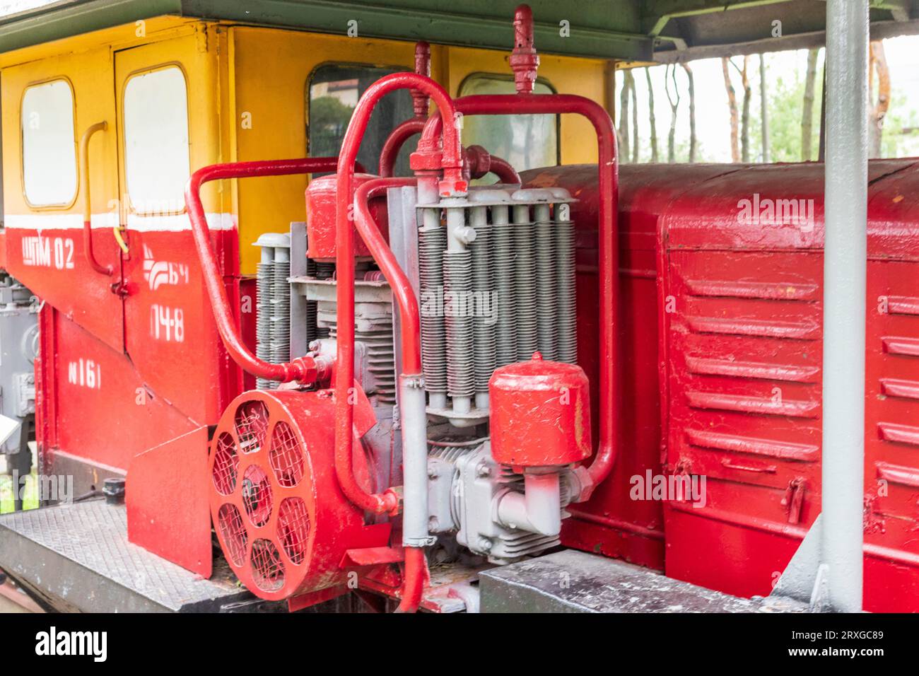 Shot of the vintage old construction train Stock Photo - Alamy