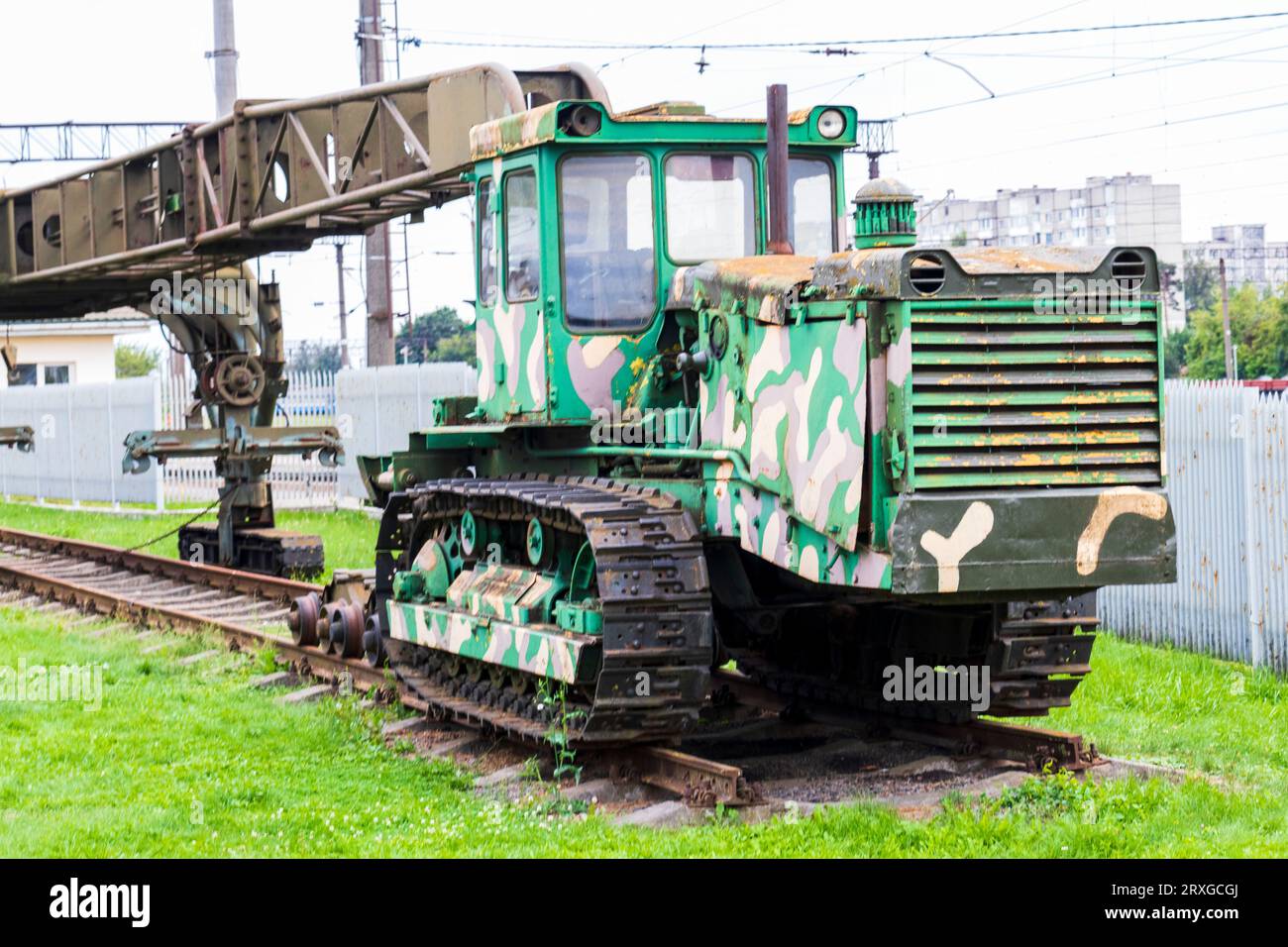Shot of the vintage old construction trains Stock Photo - Alamy