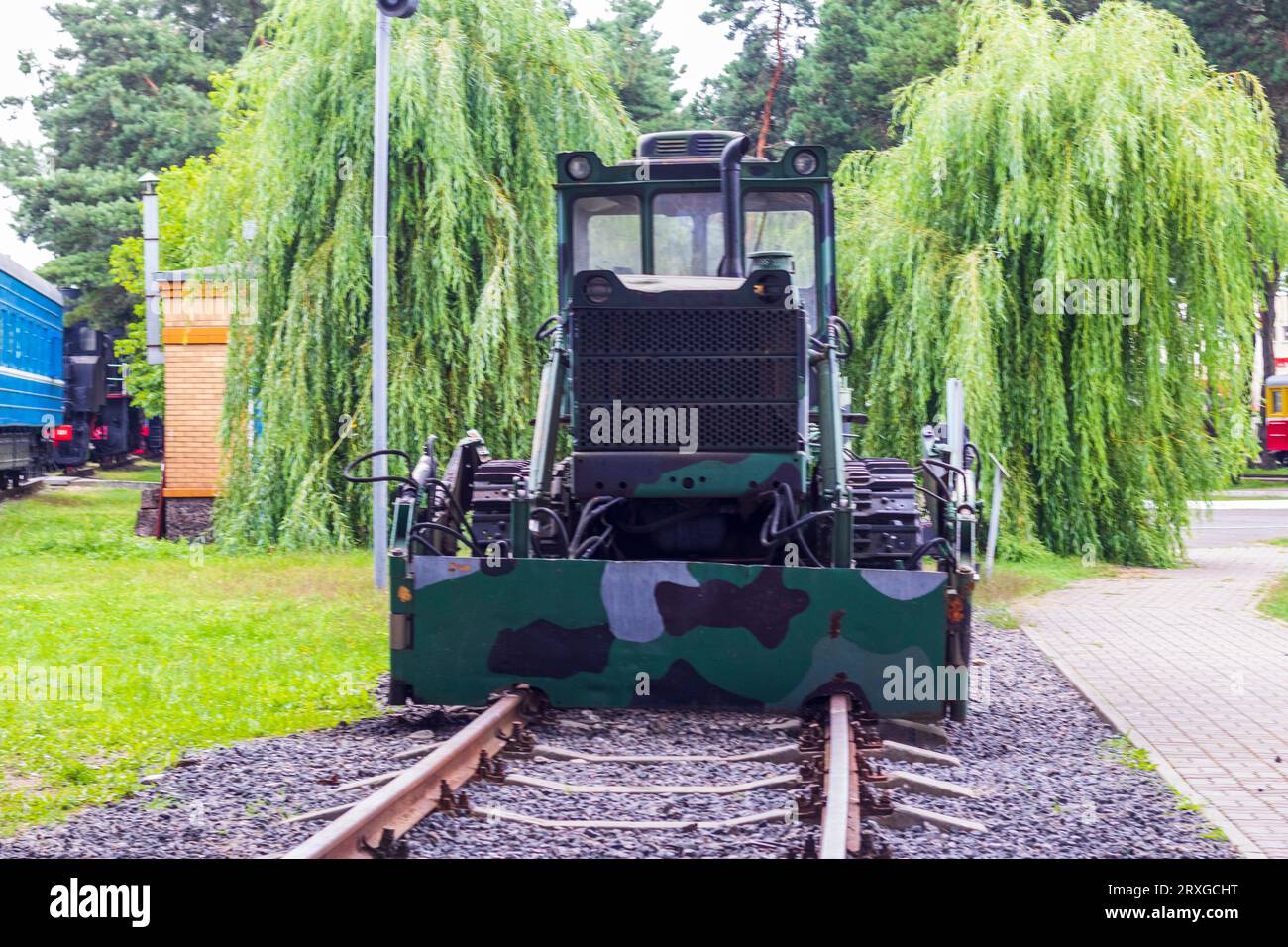 Shot of the vintage old construction train Stock Photo - Alamy