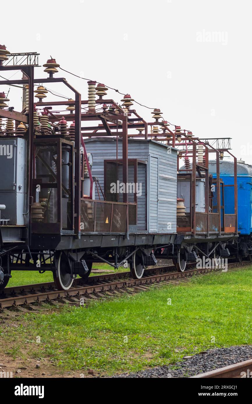 Shot of the mobil rail electric station Stock Photo - Alamy