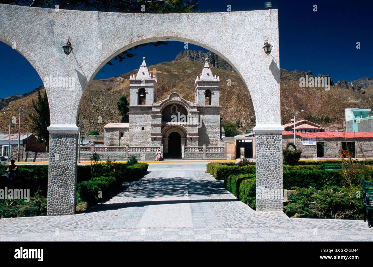 Church and Plaza Mayor, Chivay, Canon de Colca, Peru, Church and Plaza ...