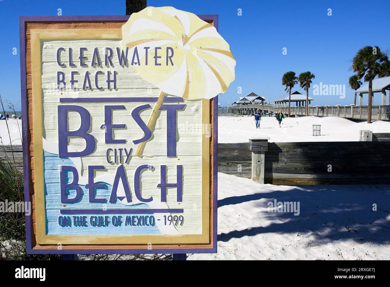 Sign at Clearwater Beach in Florida, USA Stock Photo - Alamy