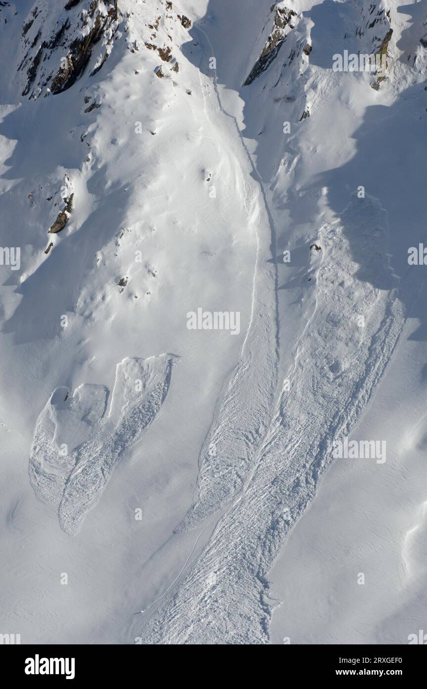 Snow slab avalanche Stock Photo - Alamy