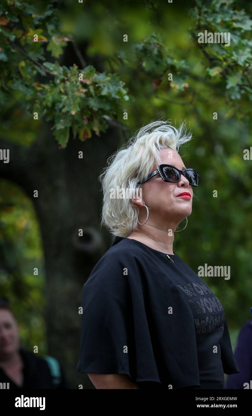 Kellie-Jay Keen listens to one of the female speakers at the 'Let Women ...