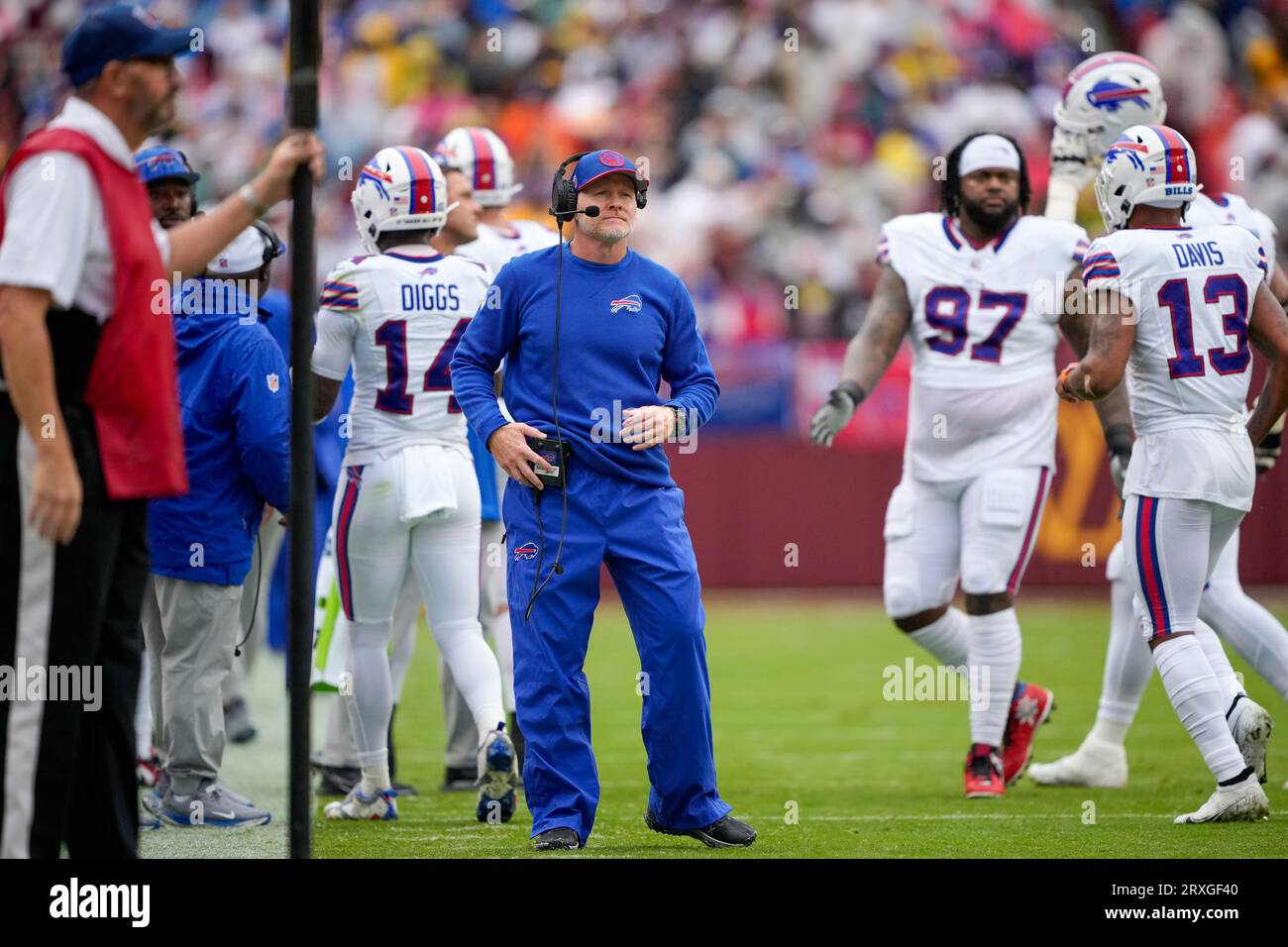 Buffalo Bills head coach Sean McDermott during an NFL football game ...