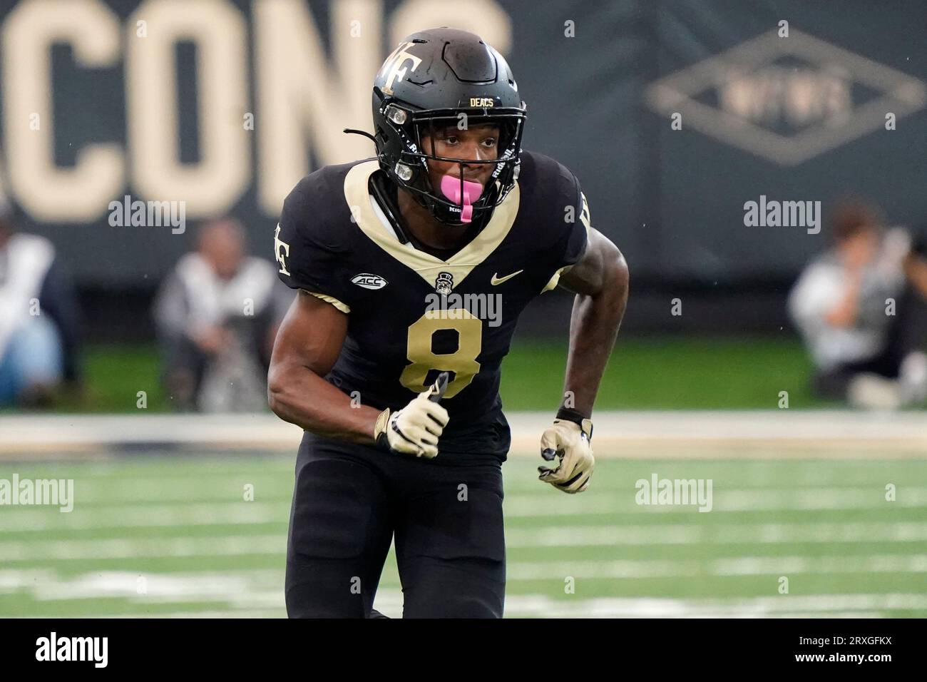 Wake Forest wide receiver Wesley Grimes (8) runs a pattern against ...