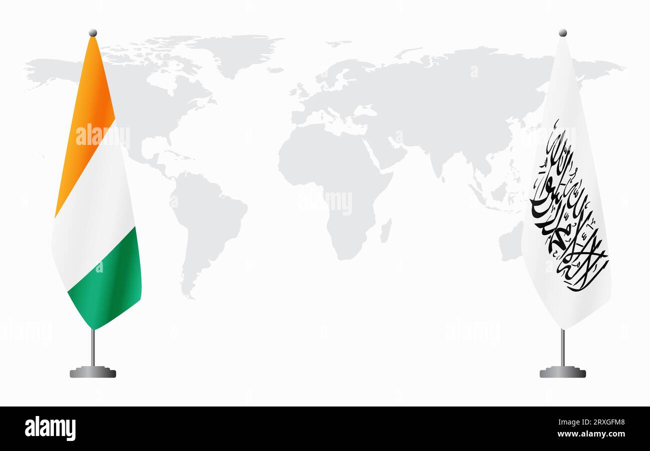 Ivory Coast and Afghanistan flags for official meeting against ...