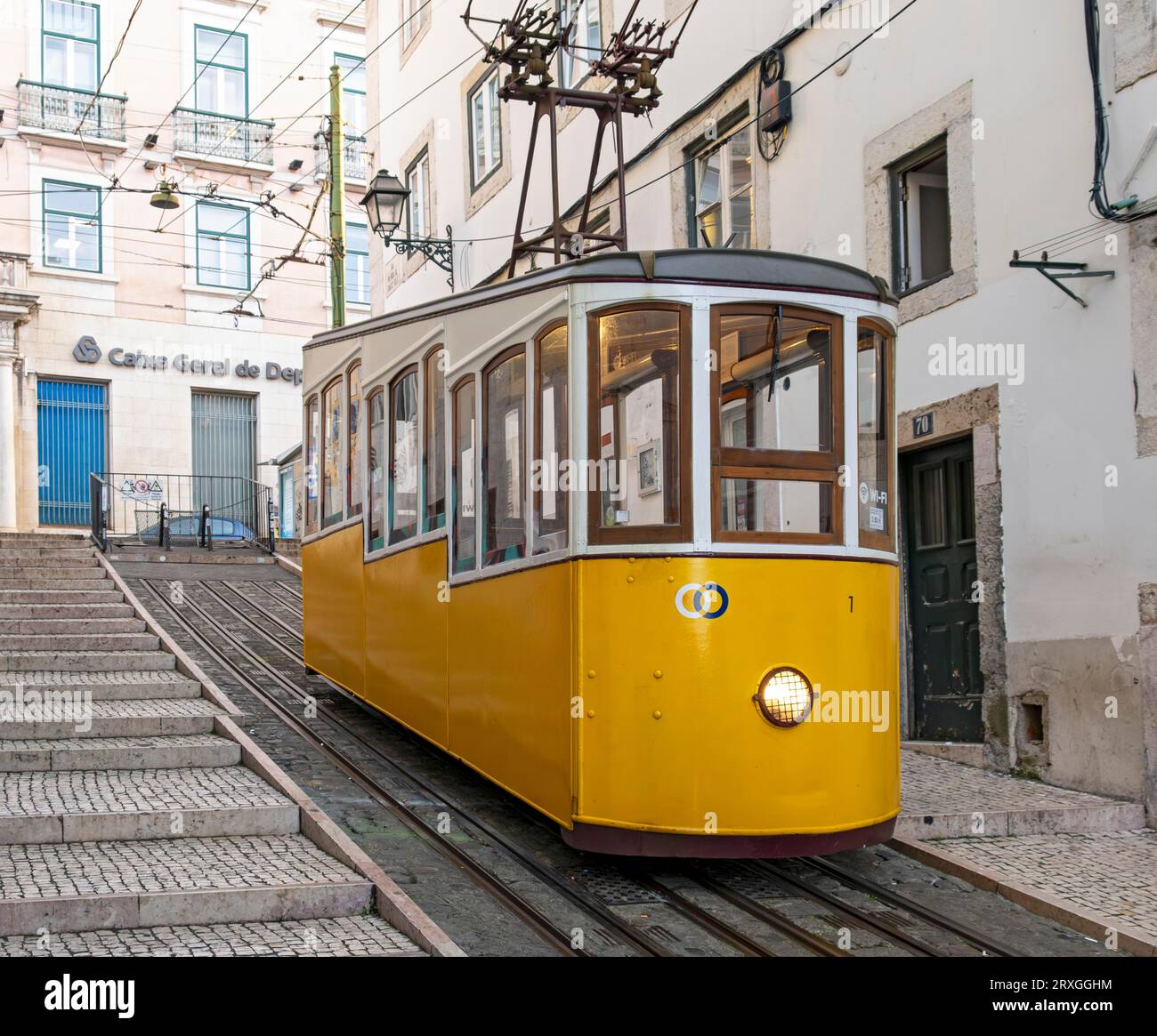 Elevador da Bica Funicular, Lisbon, Portugal Stock Photo - Alamy