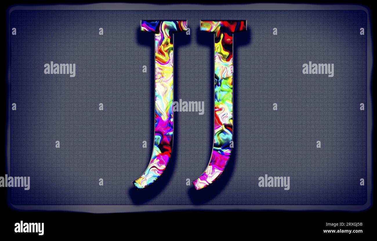 Double letter signature JJ in an unique design named Painter rough ...