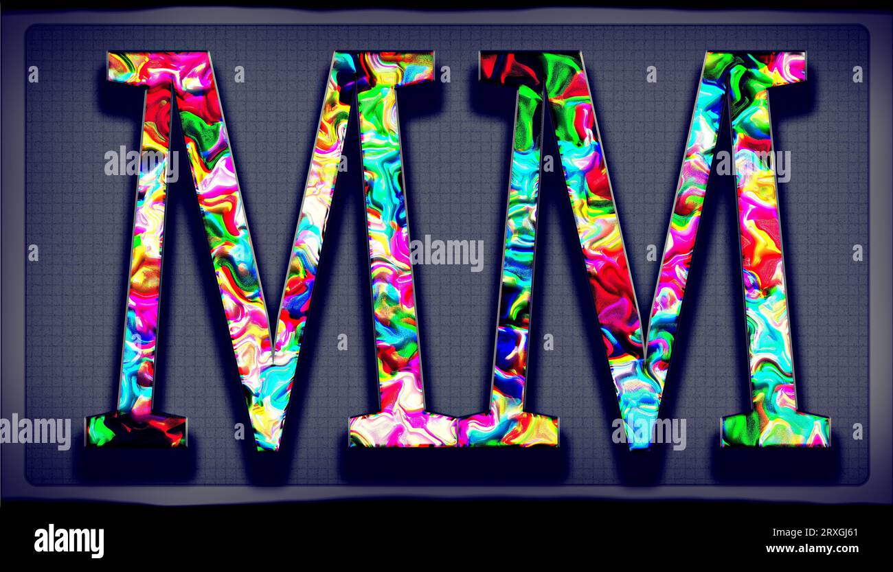 Double letter signature MM in an unique design named Painter rough ...