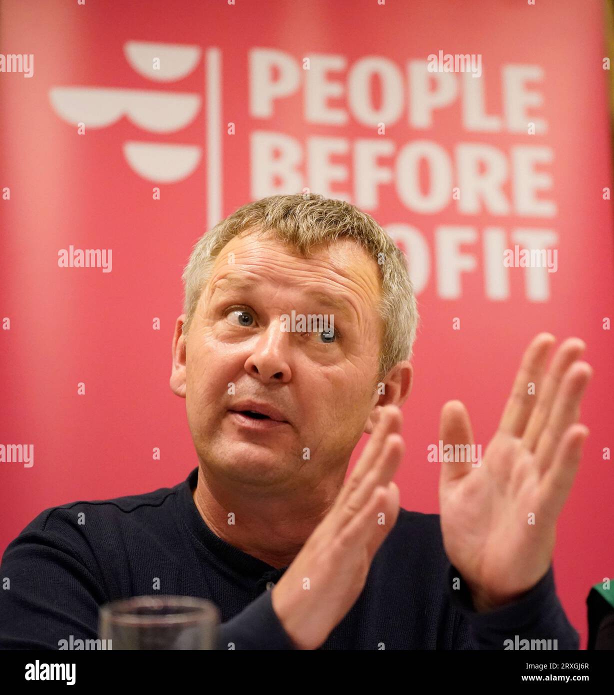 Richard Boyd Barrett of People Before Profit speaking at a press ...