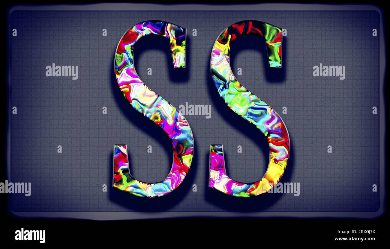 Double letter signature SS in an unique design named Painter rough ...