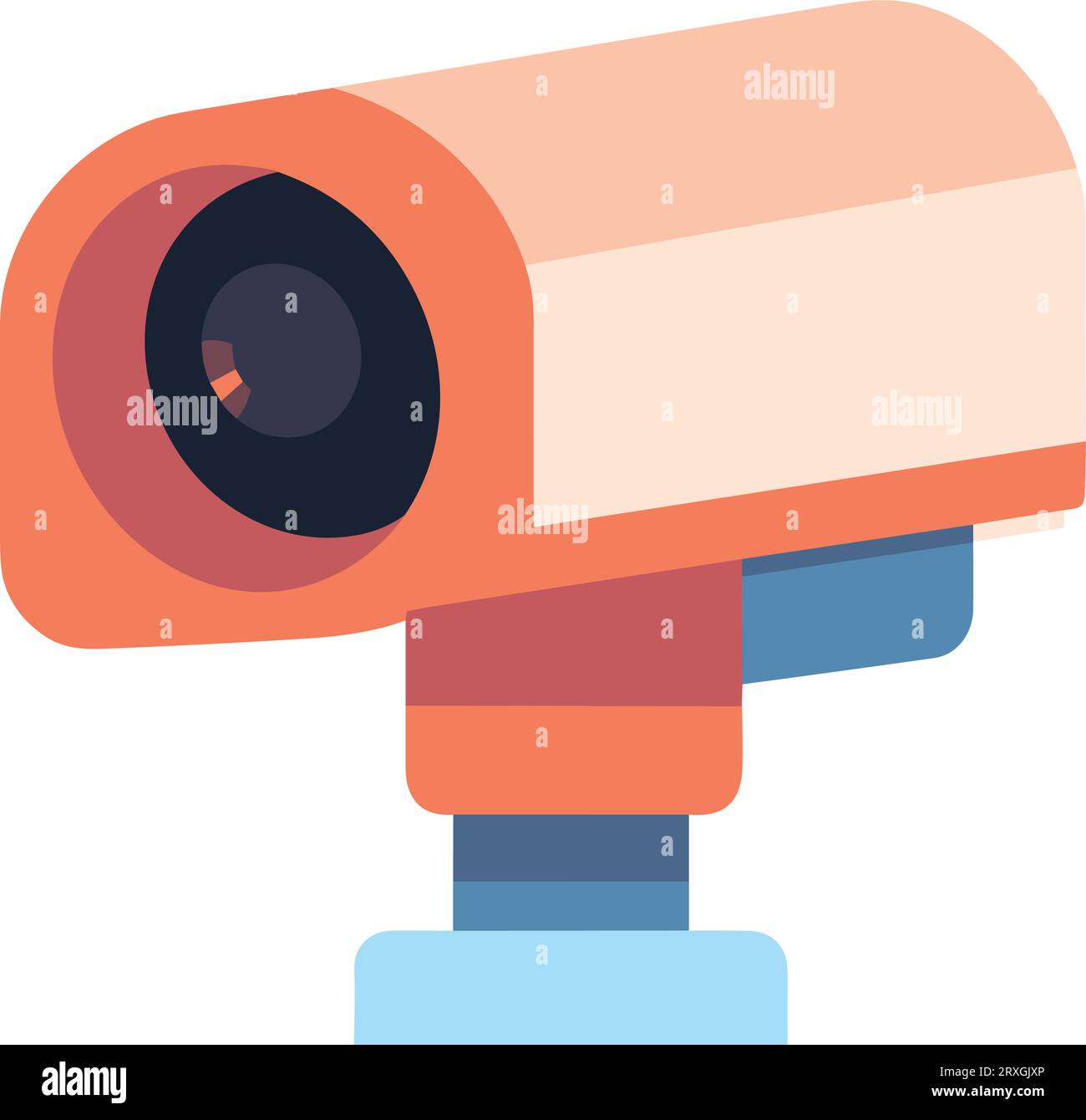 Hand Drawn CCTV or security cameras in flat style isolated on ...