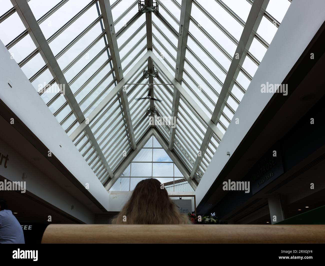 Ceiling in the Welcomebreak service station at Birchanger by the M11 ...