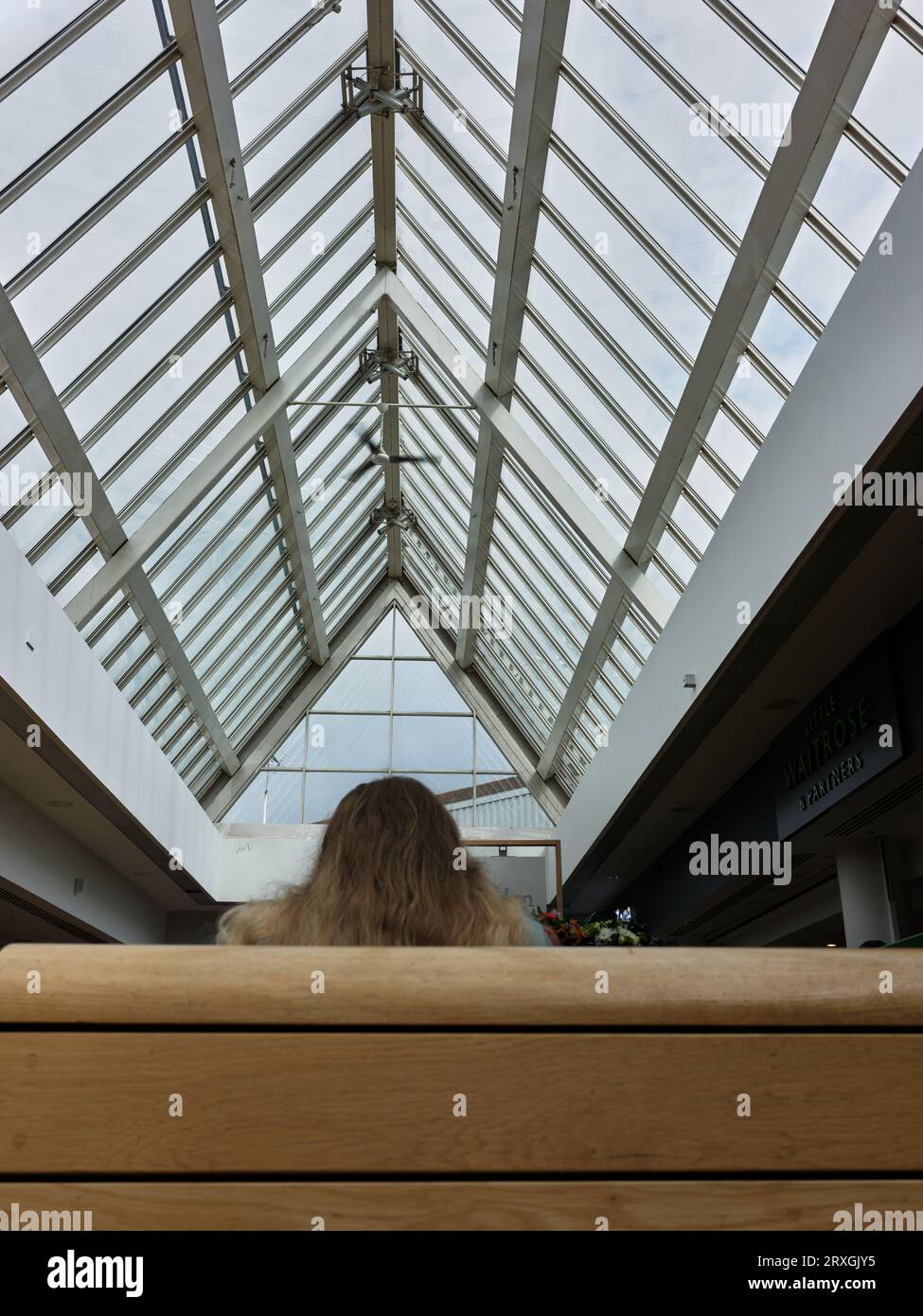 Ceiling in the Welcomebreak service station at Birchanger by the M11 ...
