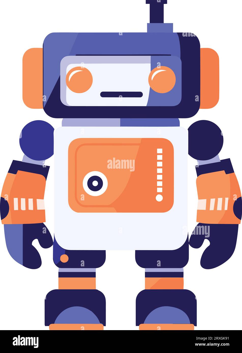 Hand Drawn Robots and electronic devices in flat style isolated on ...