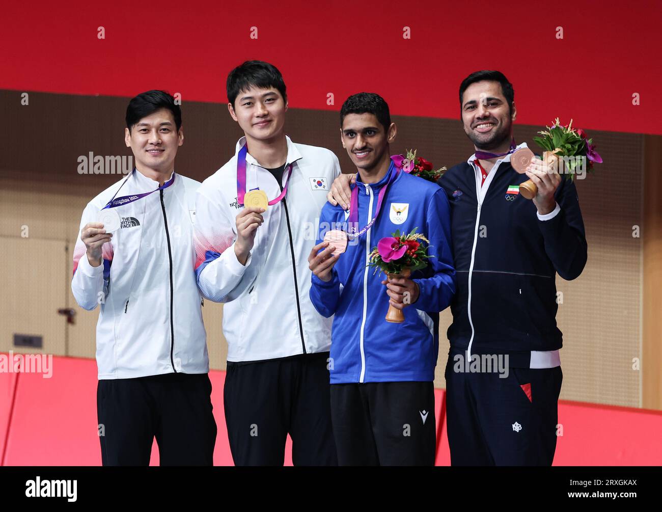 Hangzhou, China's Zhejiang Province. 25th Sep, 2023. Gold medalist Oh ...