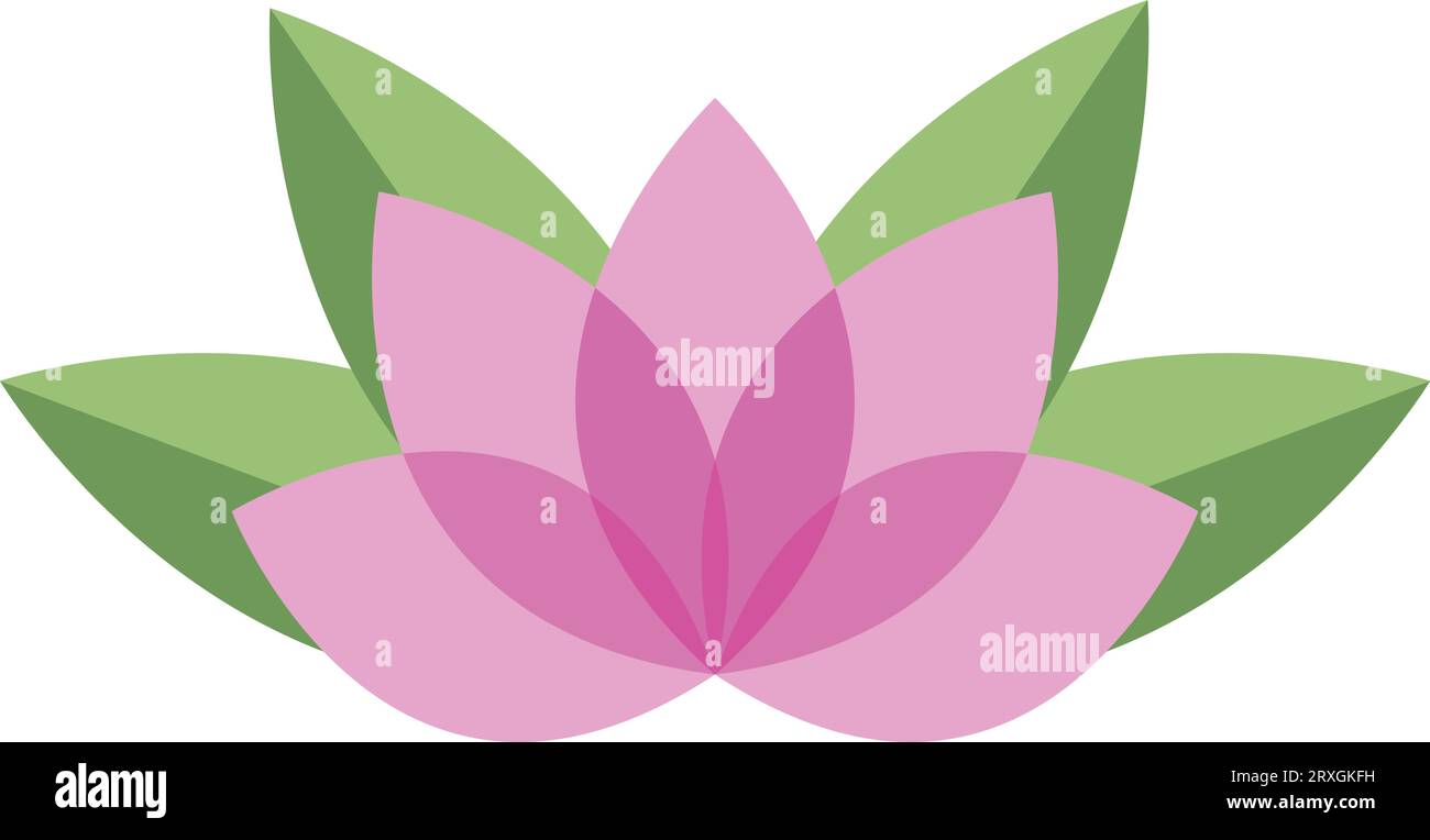 Lotus flower simple flat icon isolated on white background. Vector ...