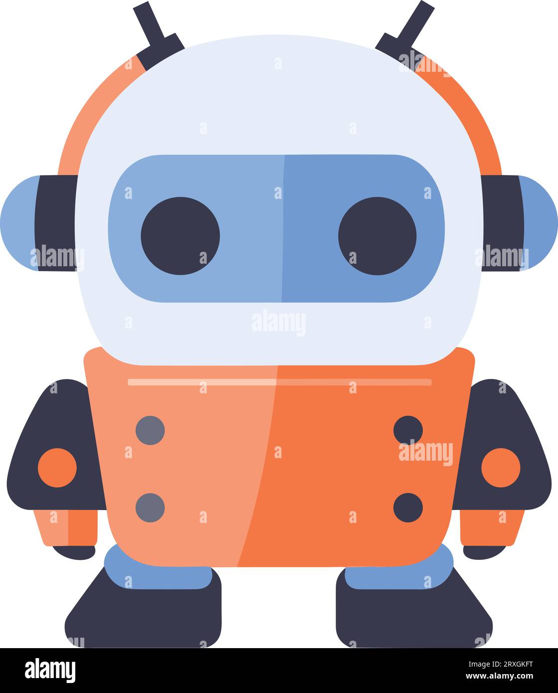 Hand Drawn Robots and electronic devices in flat style isolated on ...