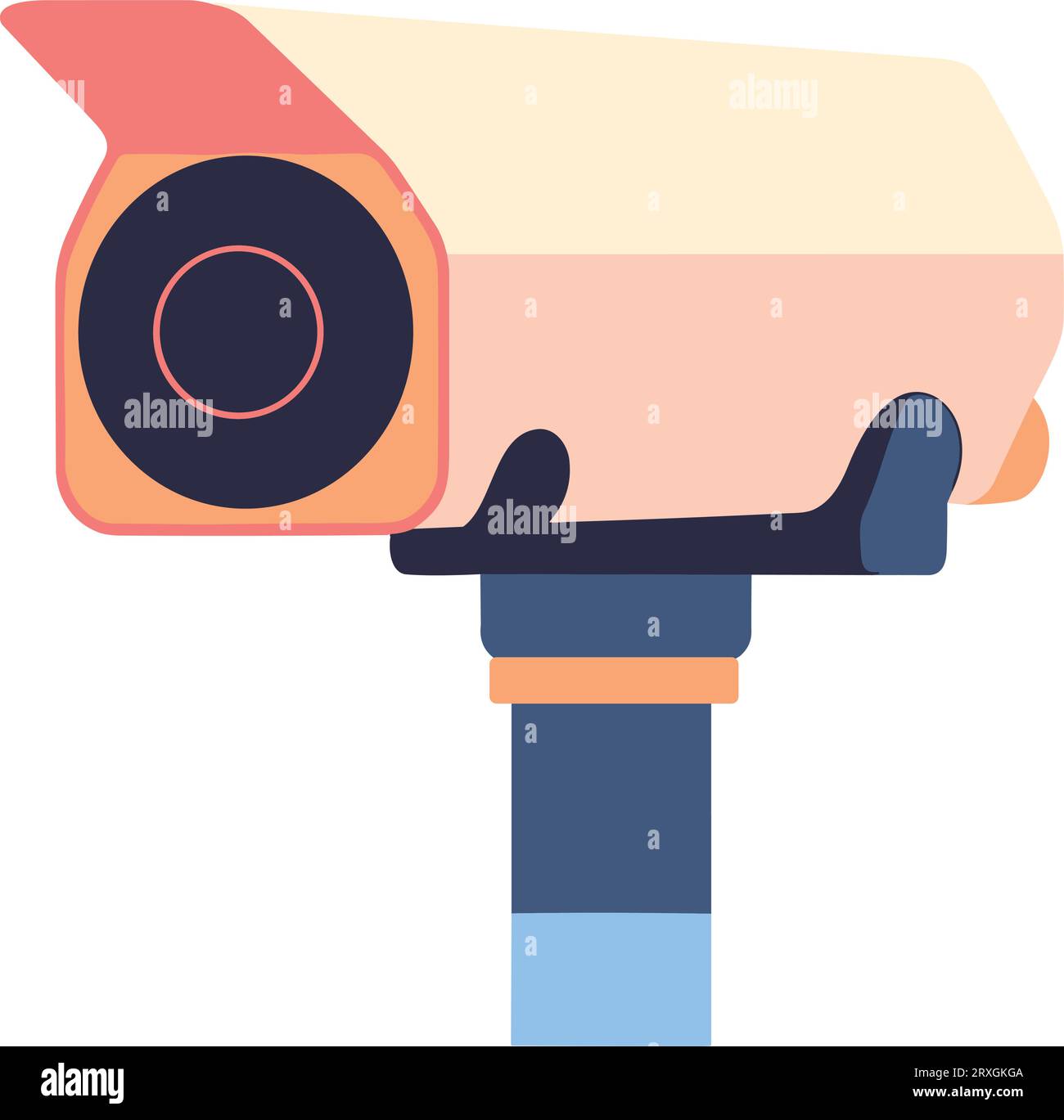 Hand Drawn CCTV or security cameras in flat style isolated on ...